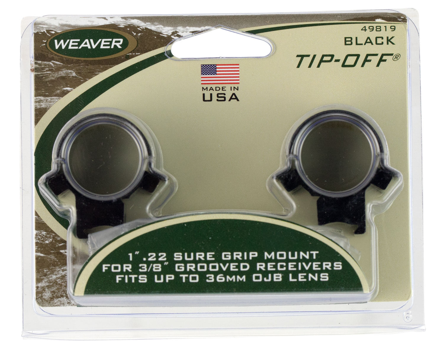 Weaver Mounts 49819 Scope Ring Set 3/8" Grooved Receiver .22 Airgun ...